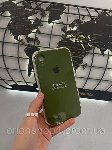 Чехол с квадратными бортами Silicone Case для iPhone XR, качественный ...
