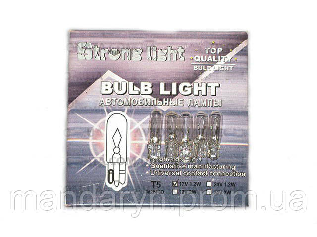 Лампочка в щиток T5 12V 1.2W W2/d-4,6мм Strong Light K-10607 n (ID ...