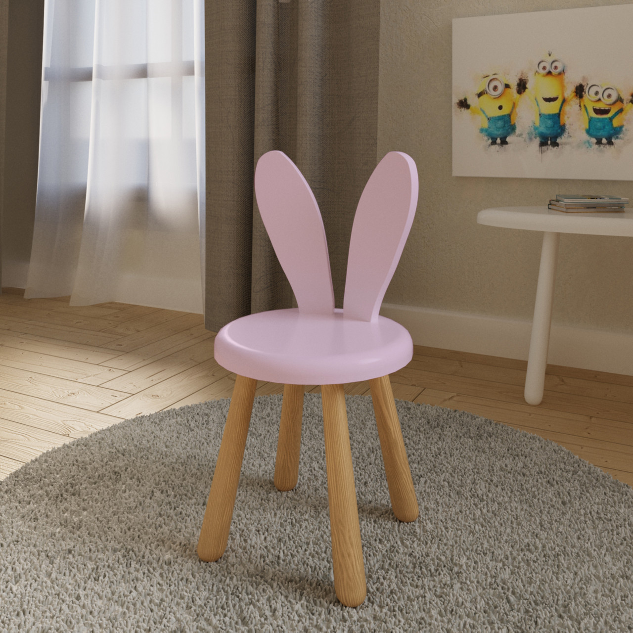 Купити Дитячий стільчик для дівчаток жираф "Мелман" з натурального ...