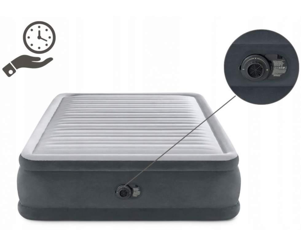 Надувная кровать Intex 64414 со встроенным электронасосом 203х152х46 см ...