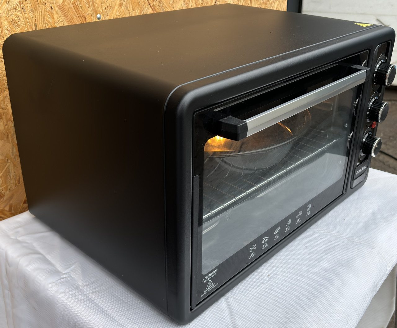 Електродуховка Asel АF40-33 40 л 1300 Вт Духовка електрична Асел Турецька підсвічування ...