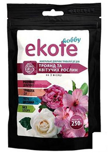 Минеральное удобрение "Ekote" ТМ "ГТУ" для роз и цветущих растений 250г ...