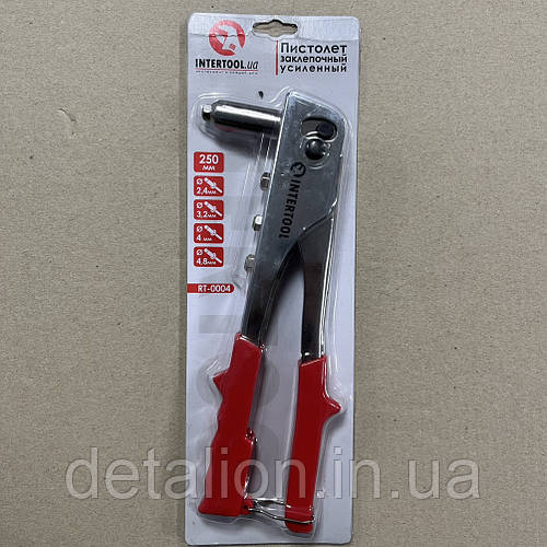 Пистолет заклепочный ручной усиленный, диаметр заклепки 3.2; 4; 4.8 мм INTERTOOL RT-0004 (ID ...