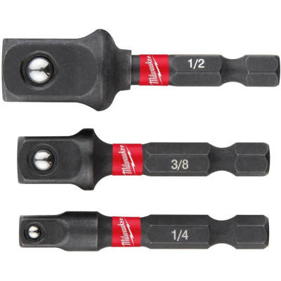 Адаптер для инструмента Milwaukee 1/4" HEX на квадраты 1/4", 3/8", 1/2 ...