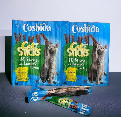 Ласощі м'ясні палички для котів Coshida Cat Sticks зі смаком ЯГНЕНКА та ...