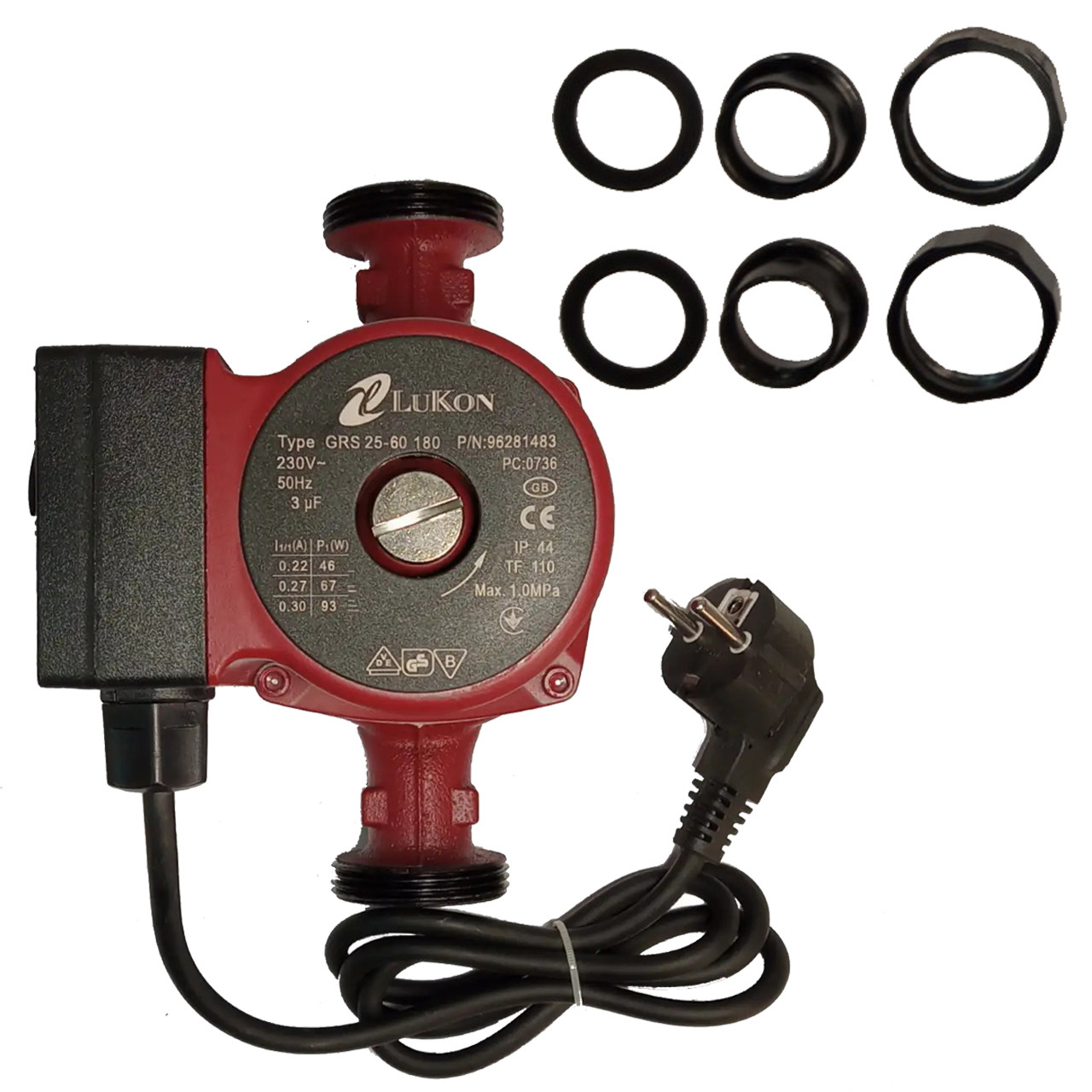 Насос циркуляционный LuKon GRS 25/60-180 для систем отопления с ел ...