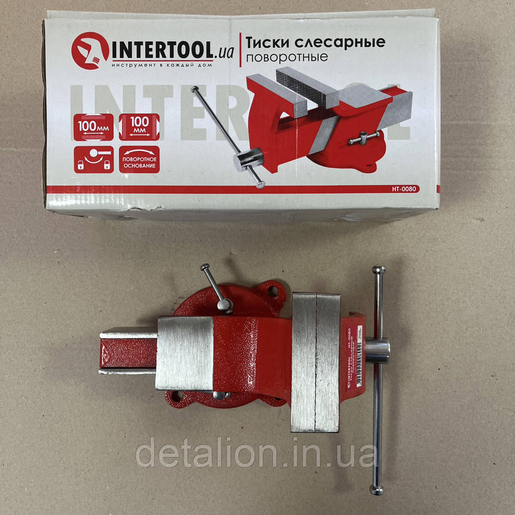 Тиски слесарные поворотные 100мм эконом INTERTOOL HT-0080 (ID#1707006729), цена: 960 ₴, купить ...