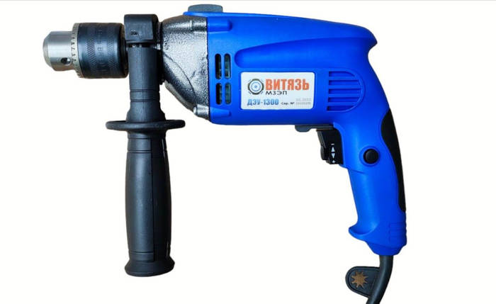 Дрель ударная Витязь ДЭУ-1300, Мощная сетевая дрель, Ударная дрель для ...