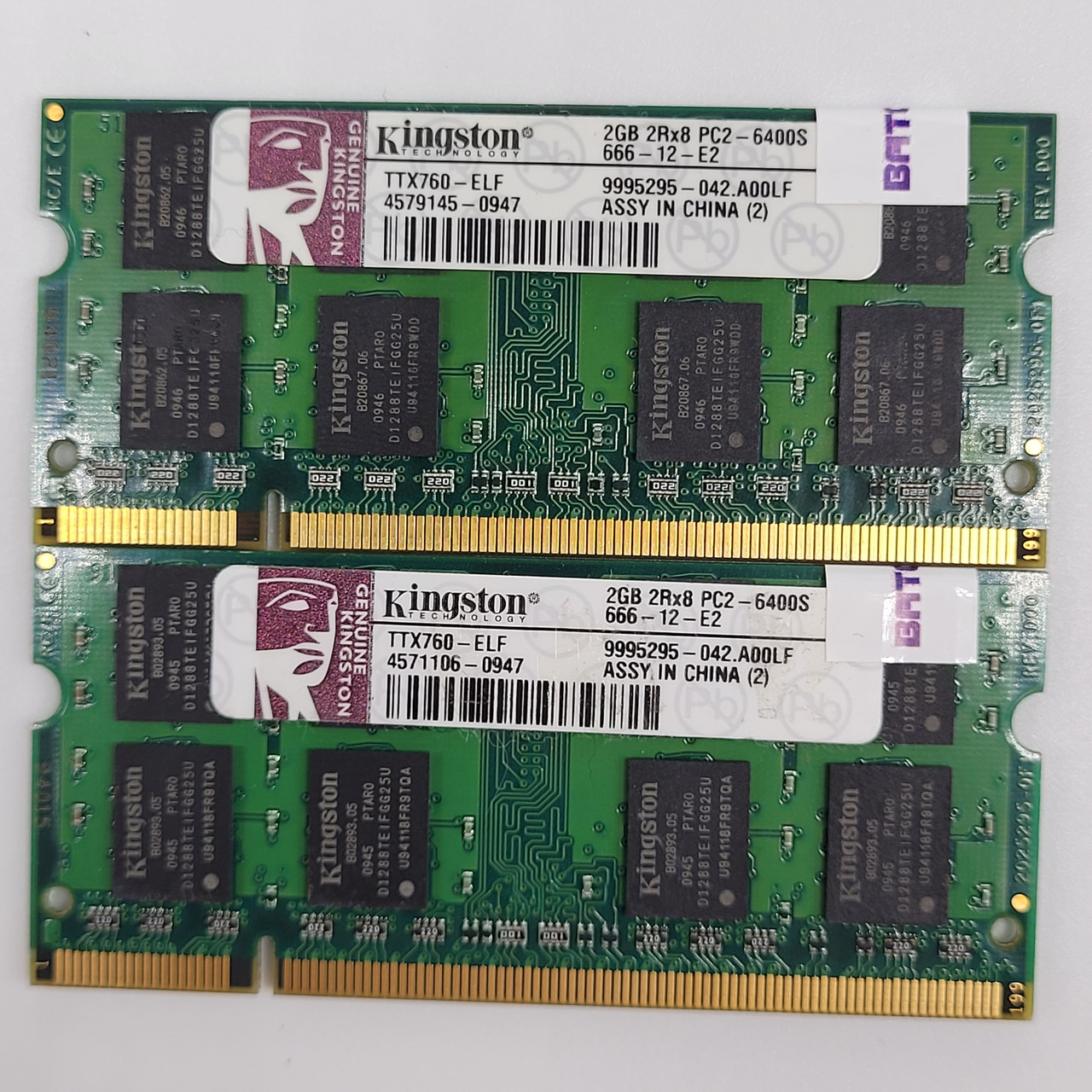 Пара оперативної пам'яті для ноутбука Kingston SODIMM DDR2 4Gb (2Gb+2Gb) 800MHz 6400S CL6 ...