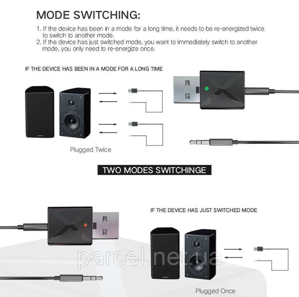 2 в 1 Bluetooth V5.0 B16 аналог KN-320 Аудіо Передавач і Приймач (авто ...