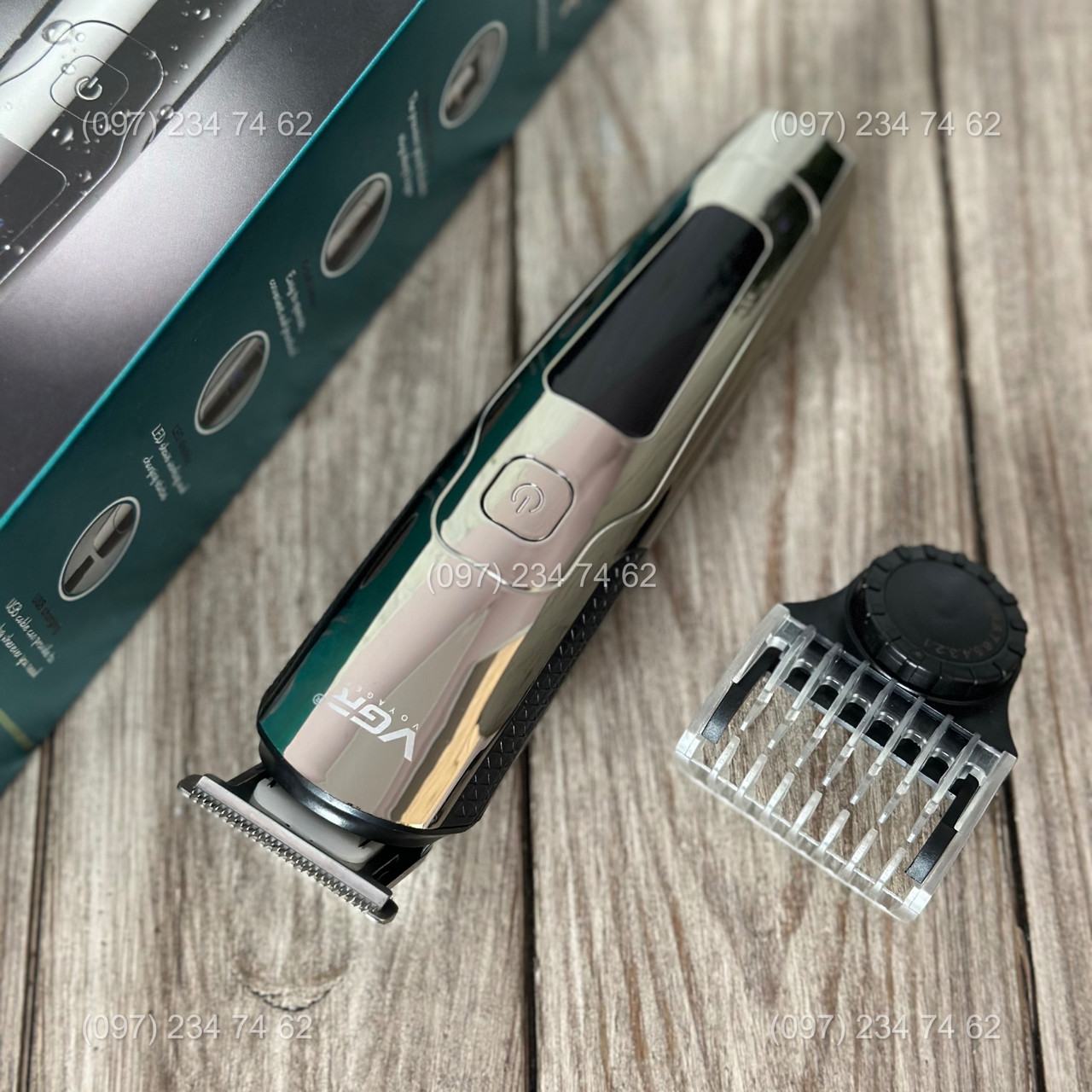 Водонепроникний тример для стриження з регулювальною насадкою VGR V-072 акумуляторний тример із ...