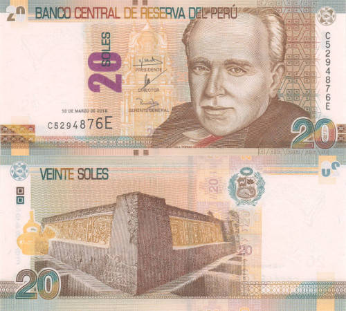 Банкнота, Перу 20 соль 2016, Р 193. UNC (ID#2071884331), цена: 950 ₴, купить на Prom.ua