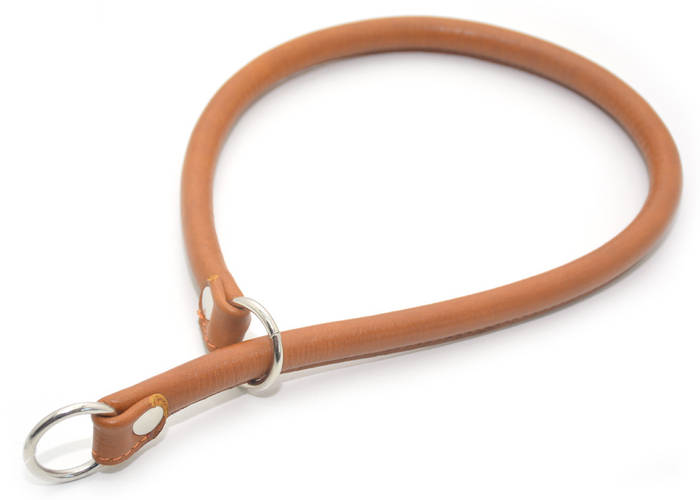 Ошейник ринговка для собак Zoo-hunt круглый кожаный РК рыжий РК 1,2/55 ...