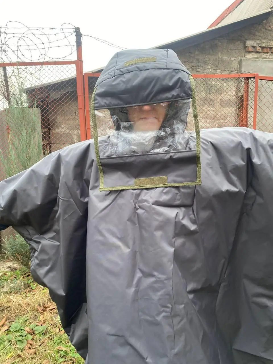 Плащ-накидка от дождя антитепловизор дождевик темно серого цвета ...