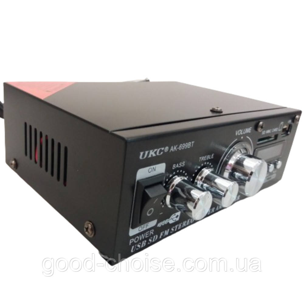 Усилитель звука двухканальный с радио, USB и Bluetooth + пульт ДУ, UKC ...