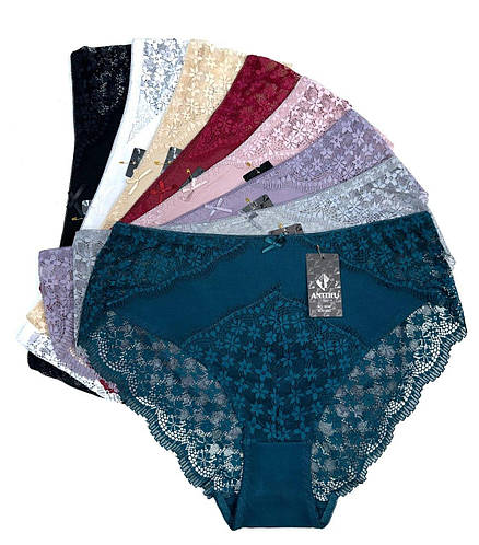 Жіночі бавовняні трусики з мереживом високої посадки. 52-54-56 р Anttifu (ID#2076858725), ціна ...