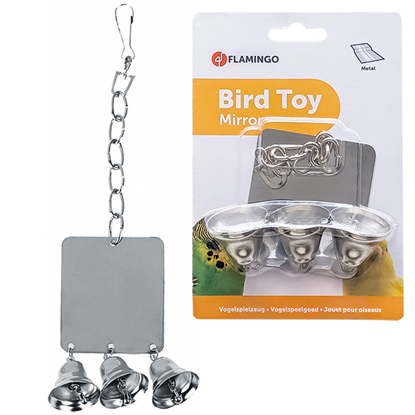 Flamingo Mirror+3Bells ФЛАМИНГО КВАДРАТНОЕ ЗЕРКАЛО С КОЛОКОЛЬЧИКАМИ ...