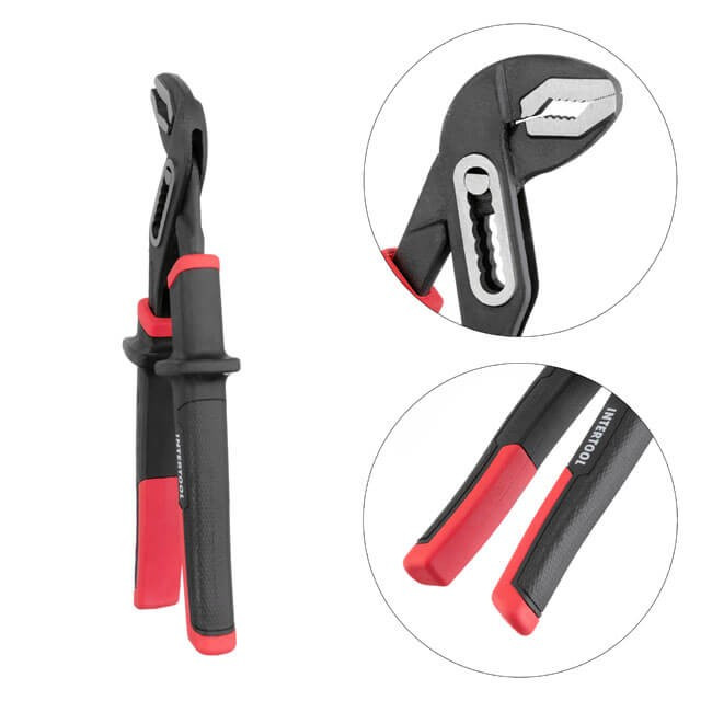 Купити Кліщі сантехнічні 250 мм, кована сталь 40CrV, двокомпнентні рукоятки STORM INTERTOOL NT ...