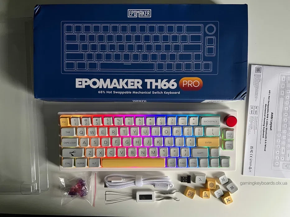 Нова Epomaker TH66 PRO. Безпровідна Механічна ігрова клавіатура з RGB ...