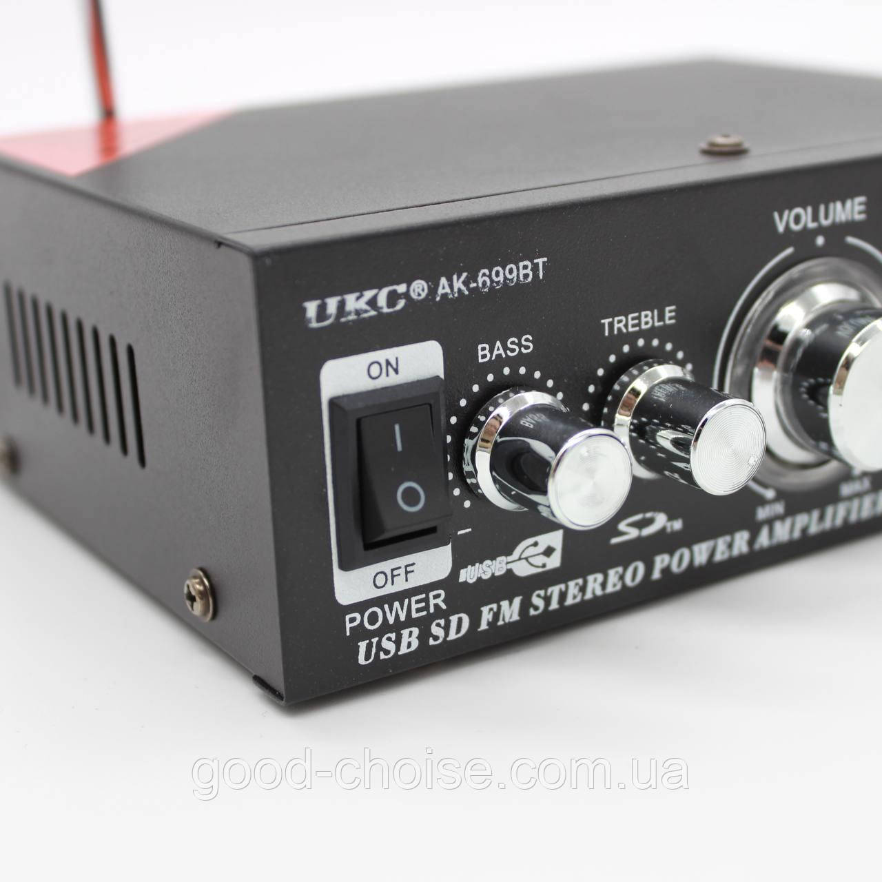 Усилитель звука двухканальный с радио, USB и Bluetooth + пульт ДУ, UKC ...