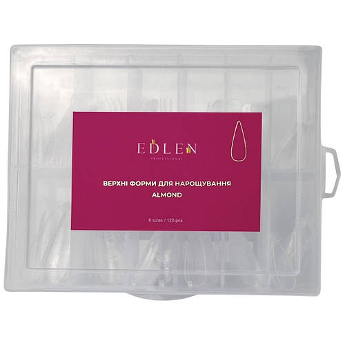 EDLEN Верхні форми для нарощування Almond (мигдаль), 120 шт (ID ...