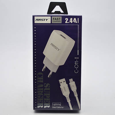 МЗП ANSTY C-101-I with Lightning cable 1USB 2.4A White, цена: 265 ...