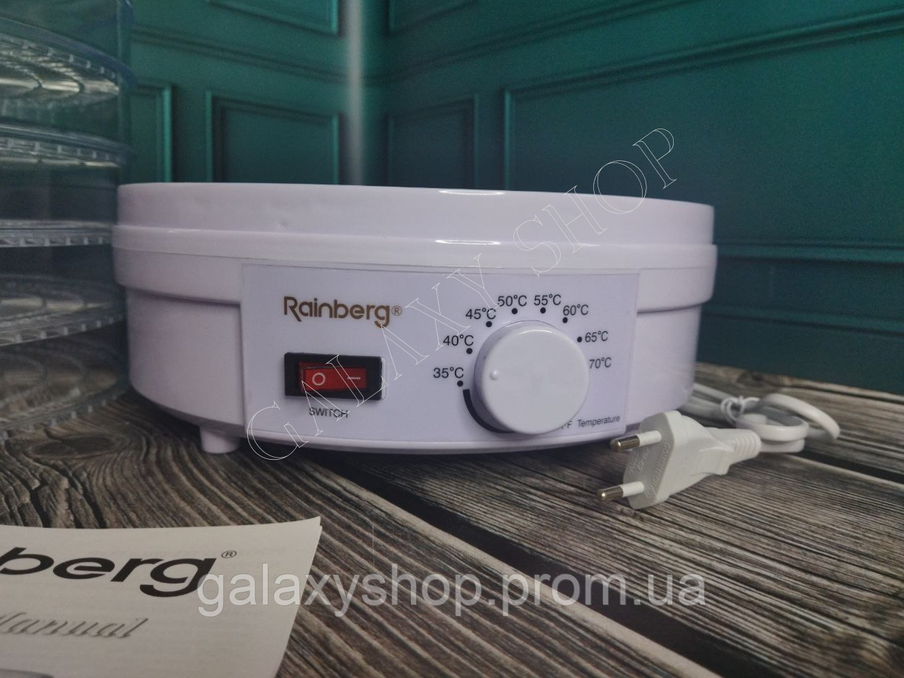 Сушилка для фруктов и овощей Rainberg 800W Электрическая сушка для дома, дегидратор сушильный ...