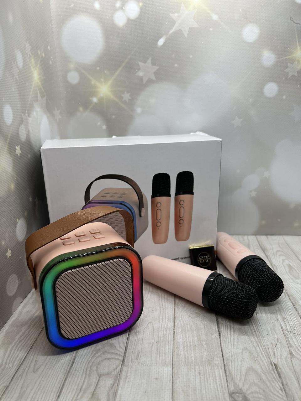 Мини караоке с двумя беспроводным микрофоном портативным беспроводным ...