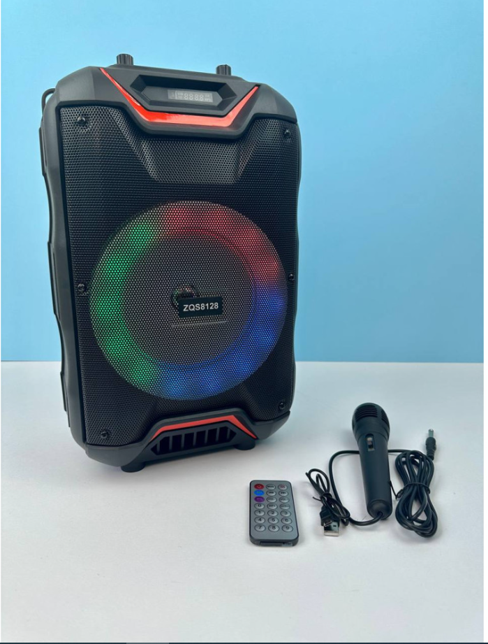 Портативна акумуляторна Bluetooth колонка PartyBox ZQS 8128 30 Вт з мікрофоном і LED підсвіткою ...
