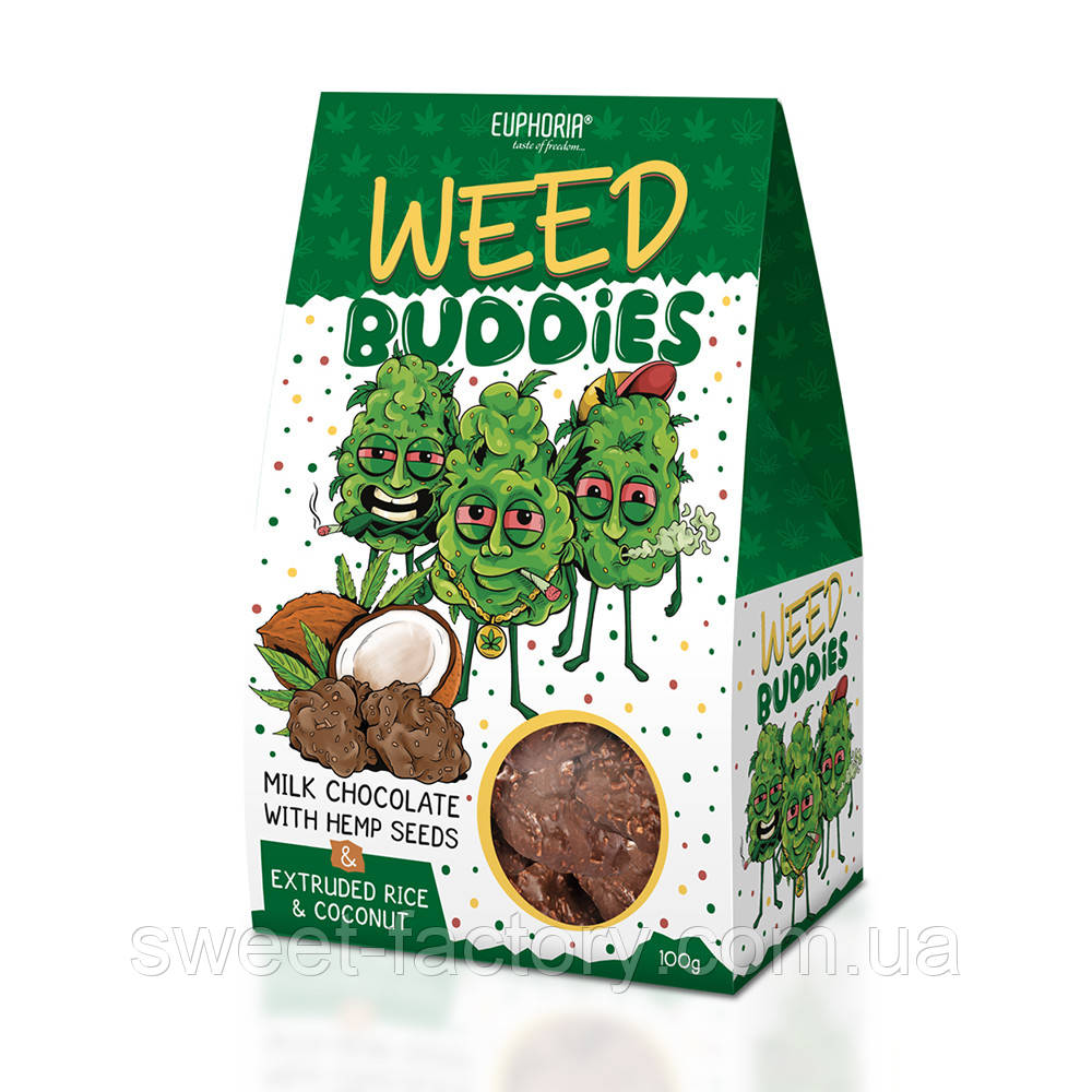Шоколад Euphoria Weed Buddies Cannabis Milk Choc 100g: продаж, ціна у ...