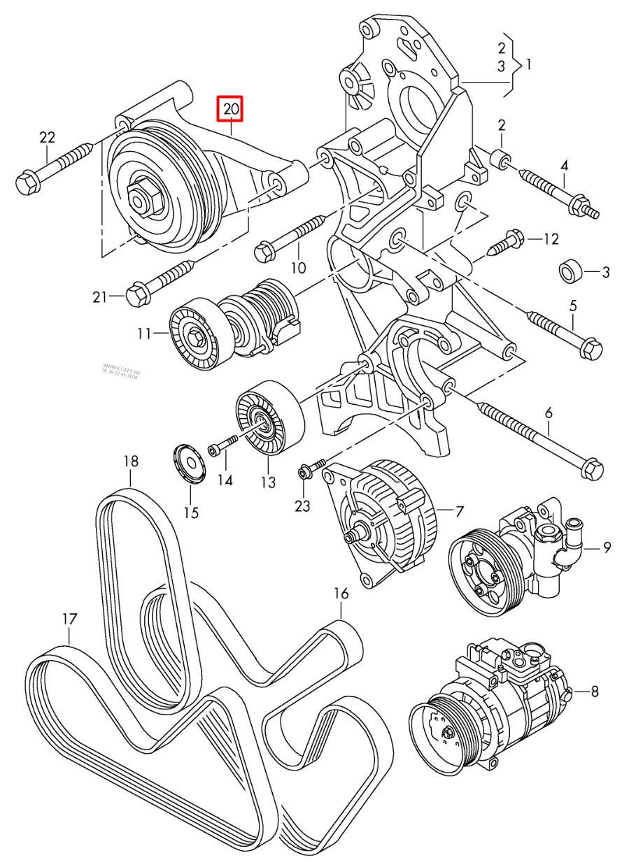 Кронштейн Visco-муфты/ кронштейн вискомуфты 03L145167A, 03L121032 ...