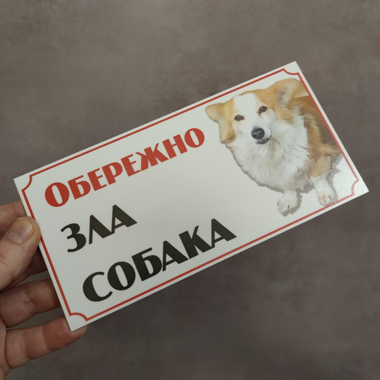 Табличка Осторожно злая собака 200х100 мм от Мир стендов - 2086546939