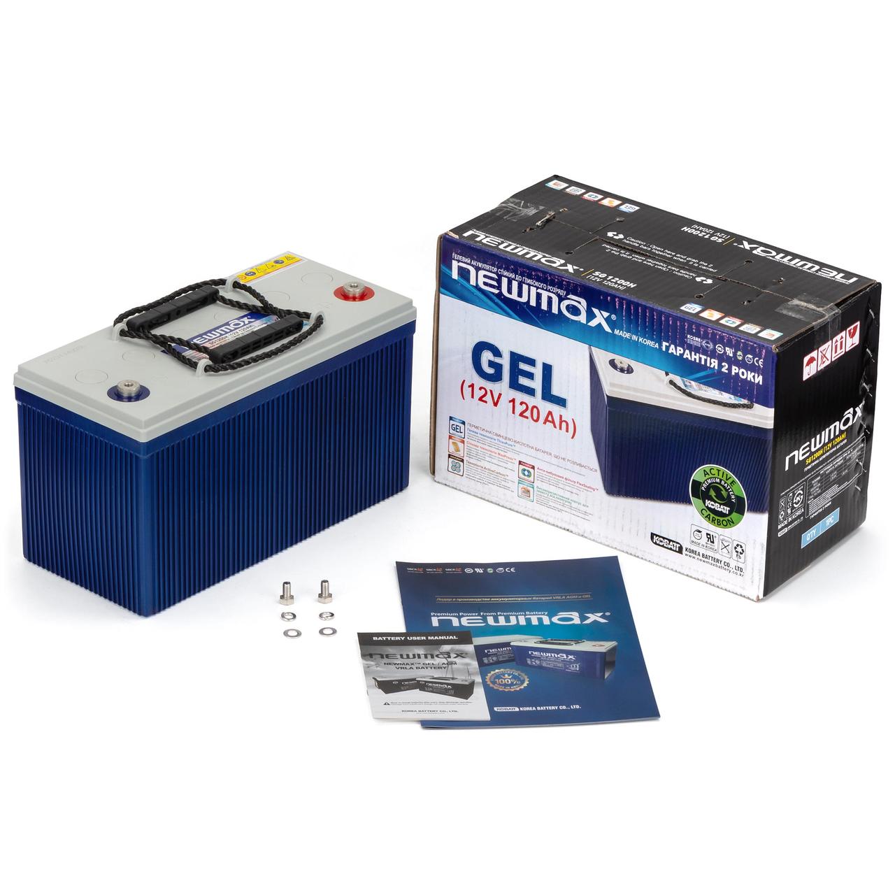 Купити Акумулятор гелевий Newmax Корея 120 Ah 12 V для човнових ...