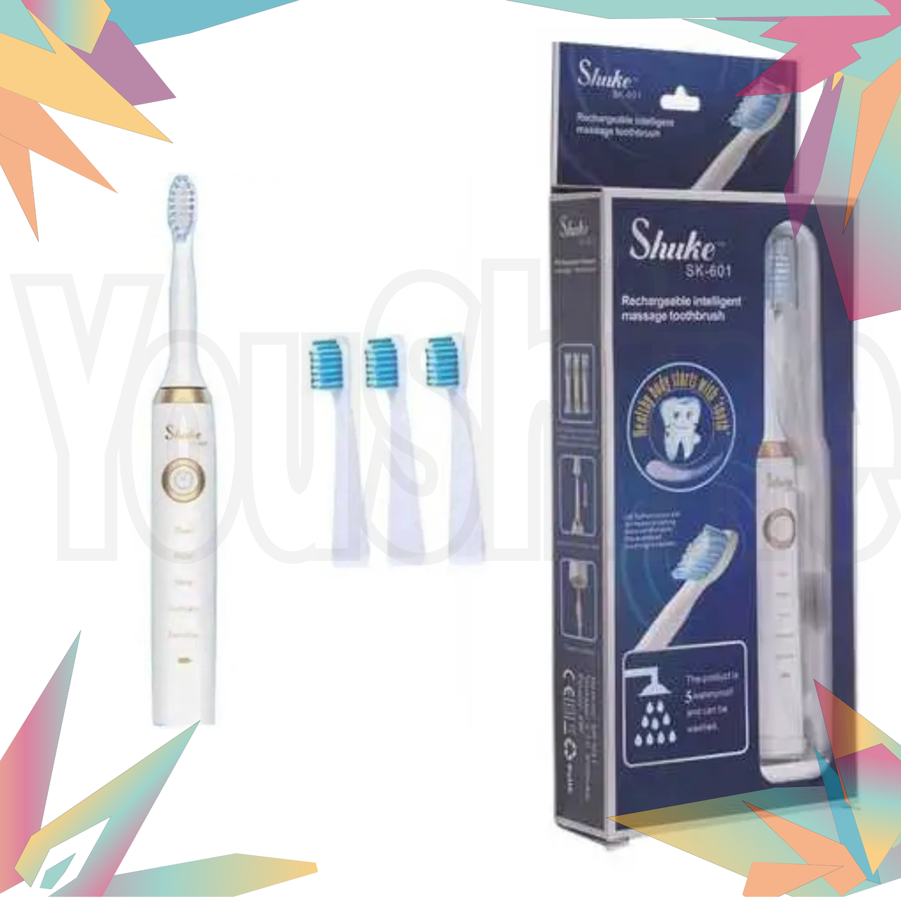 Електрична щітка зубна Shuke SK-601 3 змінні щітки YU227 (ID#2018658368 ...