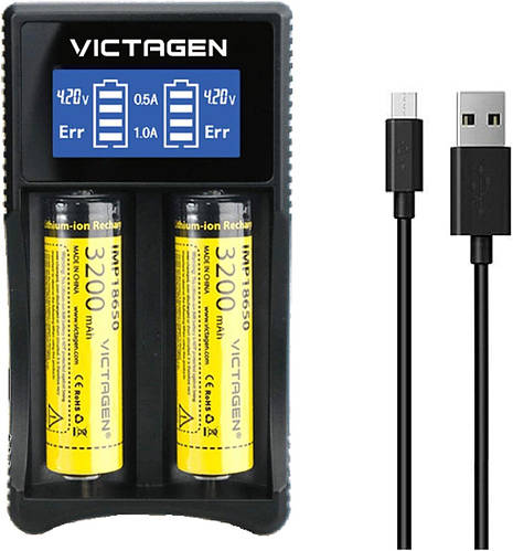 Зарядка для литий ионных аккумуляторов VICTAGEN 3,7 В 18650 18490 18350 ...