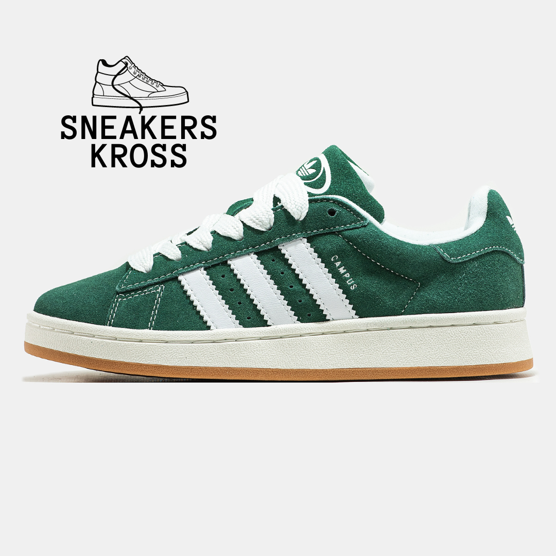 Женские кроссовки Adidas Campus Dark Green White, Кеды Адидас Кампус ...