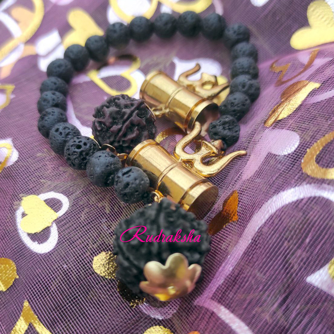 Браслет та кулон оберіг "Рудракша-Трезубець" - набір аксесуарів ...