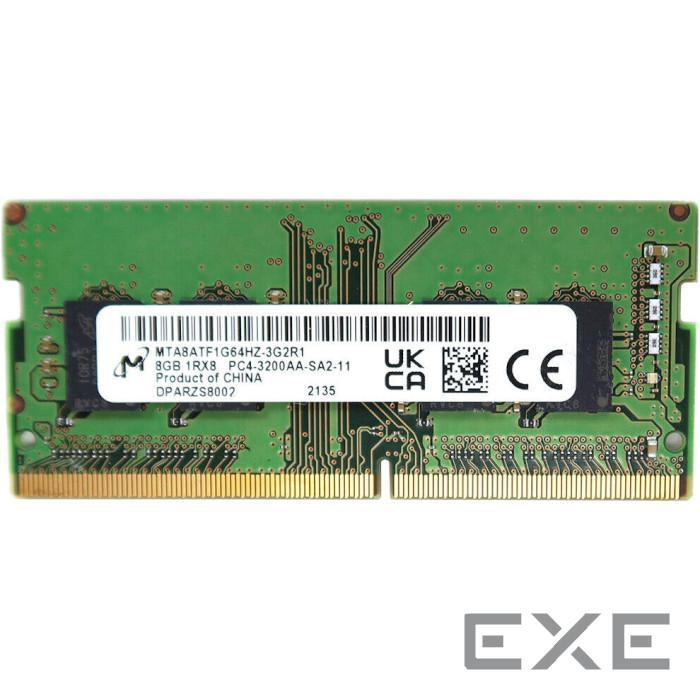 Модуль памяти MICRON SO-DIMM DDR4 3200MHz 8GB (MTA8ATF1G64HZ-3G2R1) (ID ...