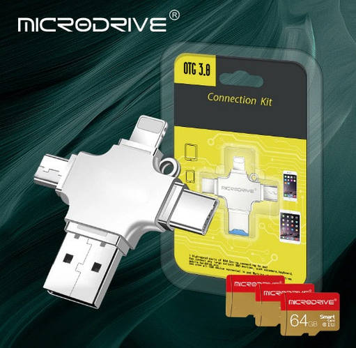 Флешка для айфону Адаптер IPhone MicroDrive 256Gb USB-накопичувач USB 3 ...