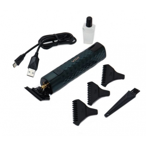 Беспроводная машинка триммер для стрижки волос бороды усов на аккумуляторе VGR V-077 с насадками ...