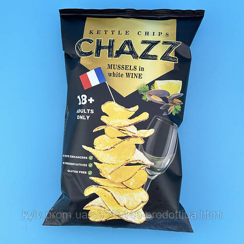Чипсы Chazz Chips Mussels & White Wine 90 г (ID#2090514463), цена: 159 ...