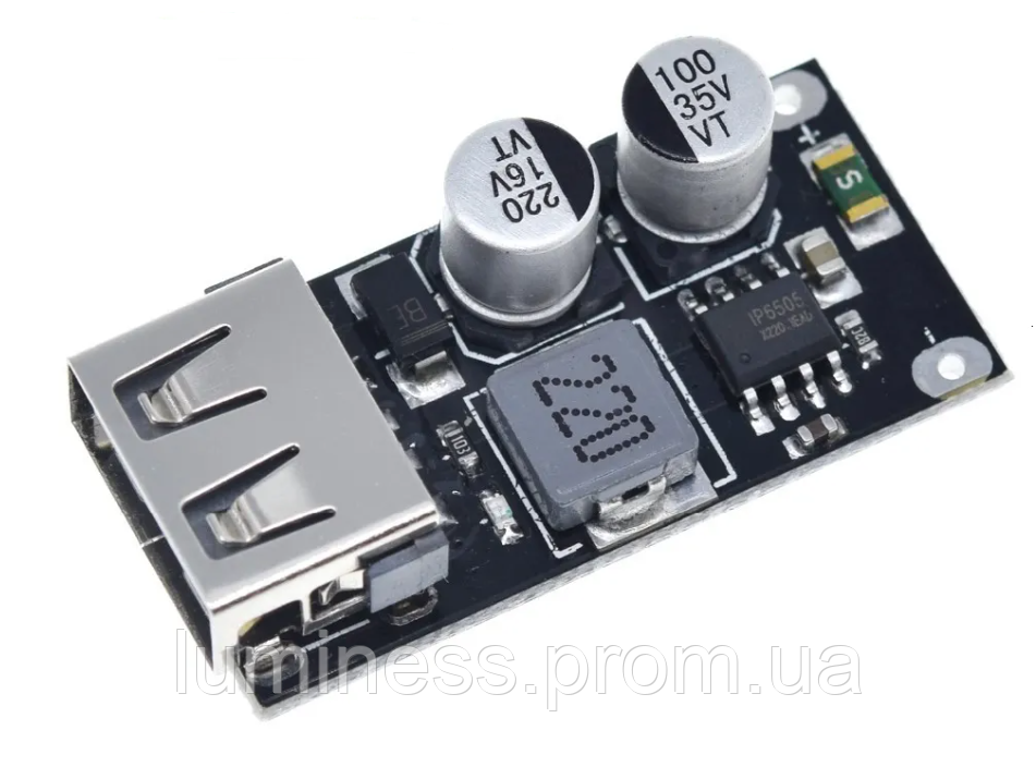 Плата быстрой зарядки с защитой DC преобразователь павербанк QC Powerbank 1 USB 5,9,12V Модуль ...