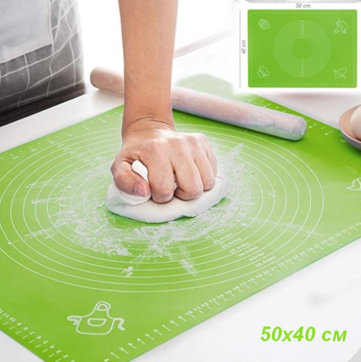 Силиконовый коврик для выпечки и раскатки теста MAT Green 50*40 см (ID ...