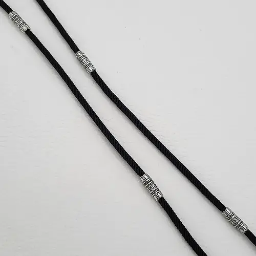 Ювелирный шнур с серебряными вставками "Спаси и сохрани" 925 пробы из ...