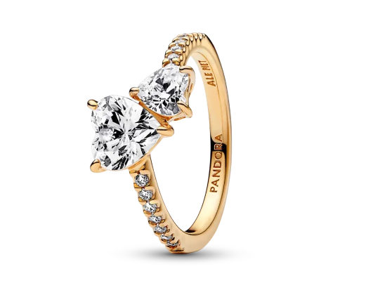 Срібна каблучка Пандора Два серця Pandora (ID#2092830986), ціна: 1120 ...