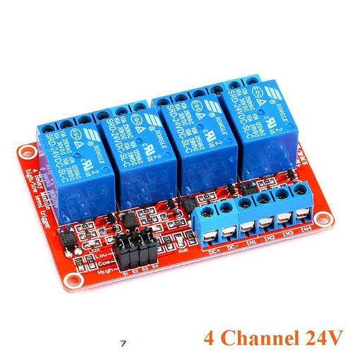 4-Channel 24V Relay Module High/Low Level Trigger Четырехканальный ...