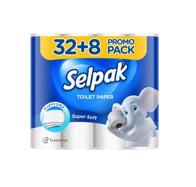 Туалетний папір Selpak Білий 32+8 шт (8690530059474) (ID#2093296002 ...