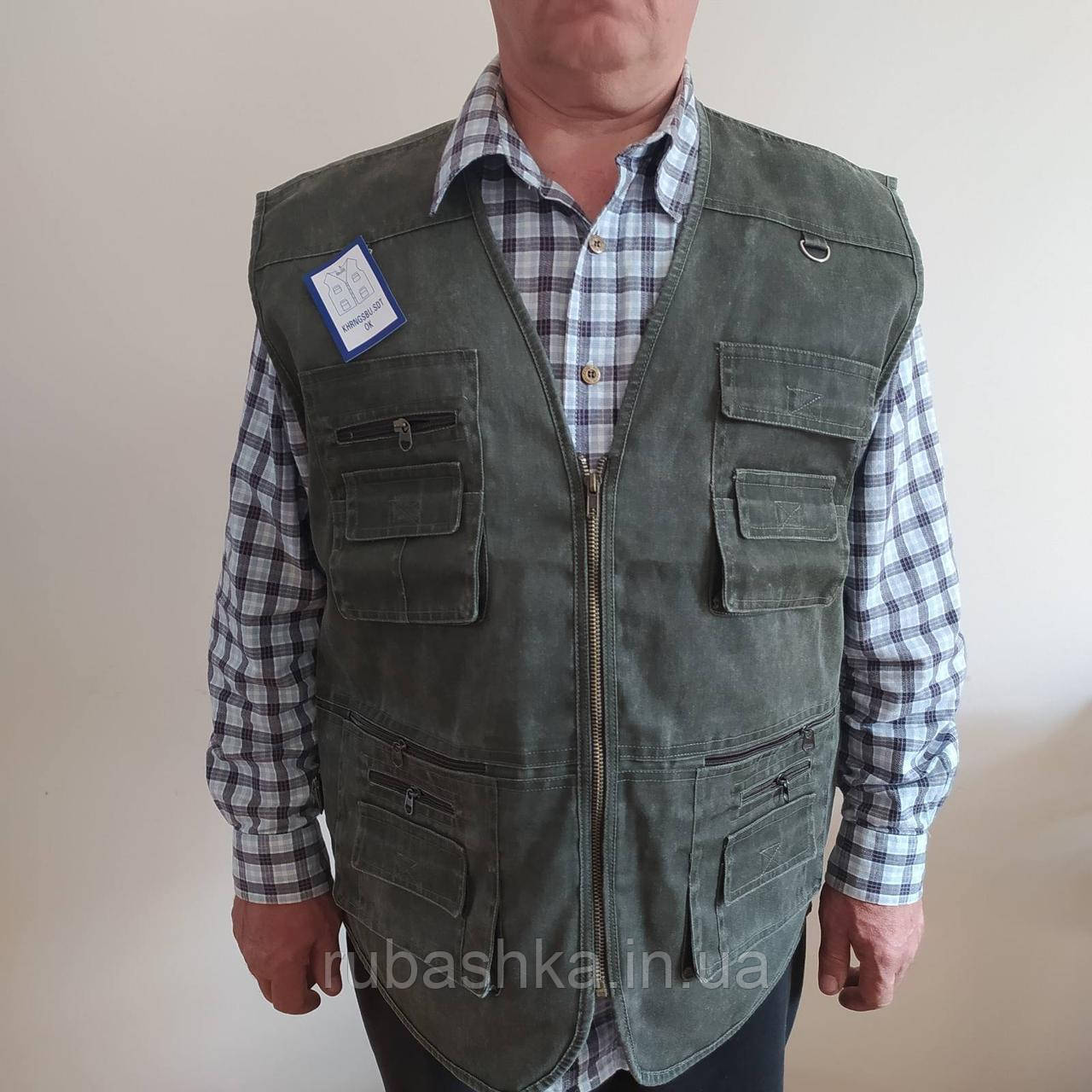 Жилет мужской с карманами цвет джинс 6XL (ID#2094628841), цена: 620 ...