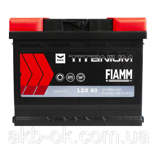 Автомобільний акумулятор FIAMM Titanium Black 60Ah 510A L+ (L2) (ID ...