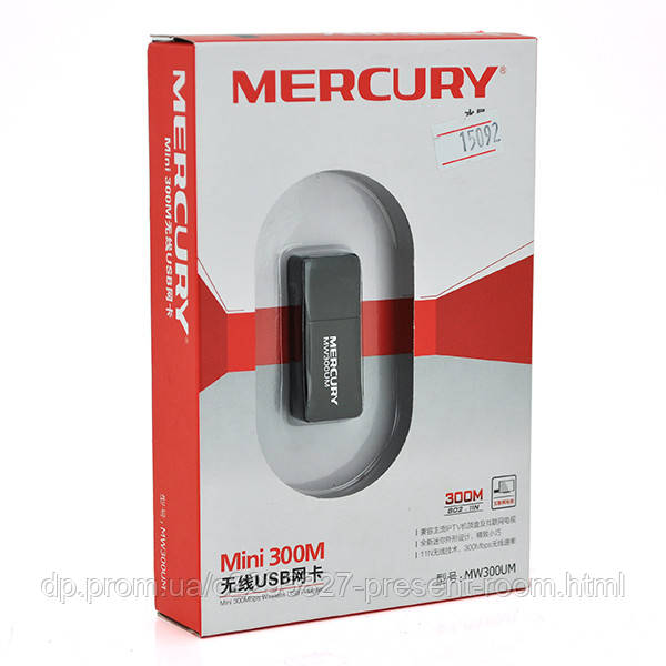Беспроводной сетевой адаптер Wi-Fi-USB MERCURY mini MW300UM, 802.11bgn ...